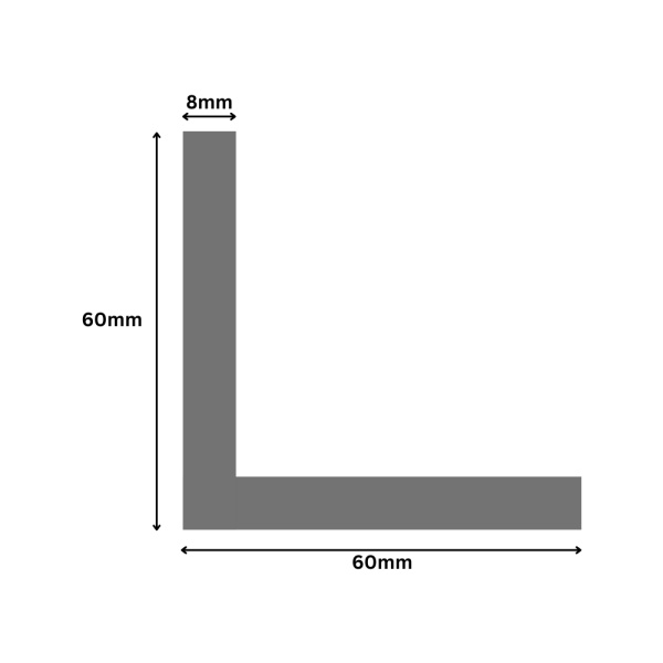 GRP Angle 60mm x 60mm x 8mm - Iso Grey