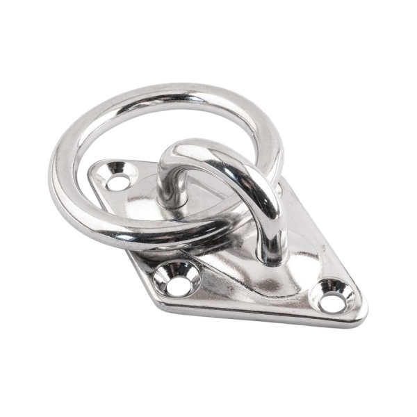 Diamond Eye Plate with Ring - 316 / A4 Stainless Steel - 36 x 60mm base ...