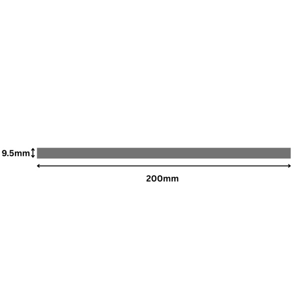 GRP Flat Strip 200mm x 9.5mm - Iso Grey