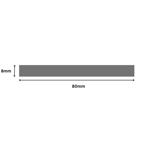 GRP Flat Strip 80mm x 8mm - Iso Grey