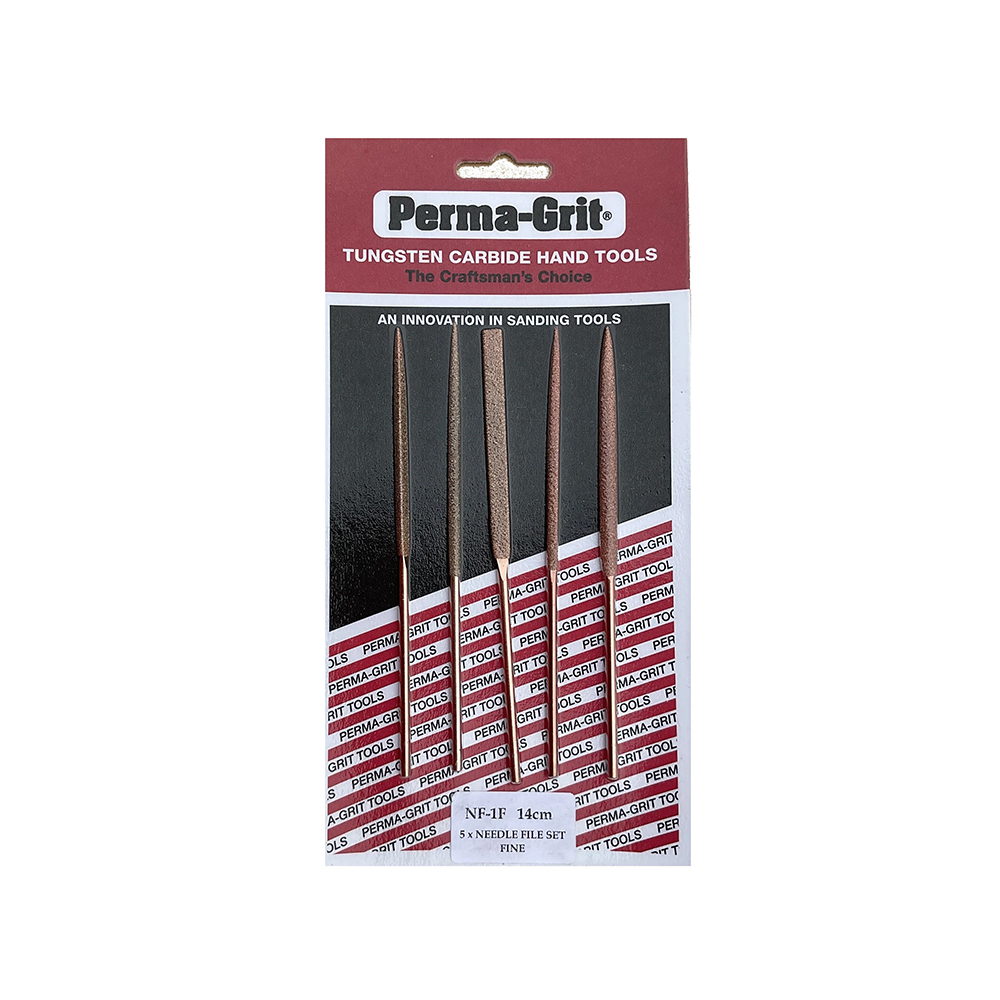 Perma-Grit® NF-1H – Needle File Set (5 Fine Files with Handle)