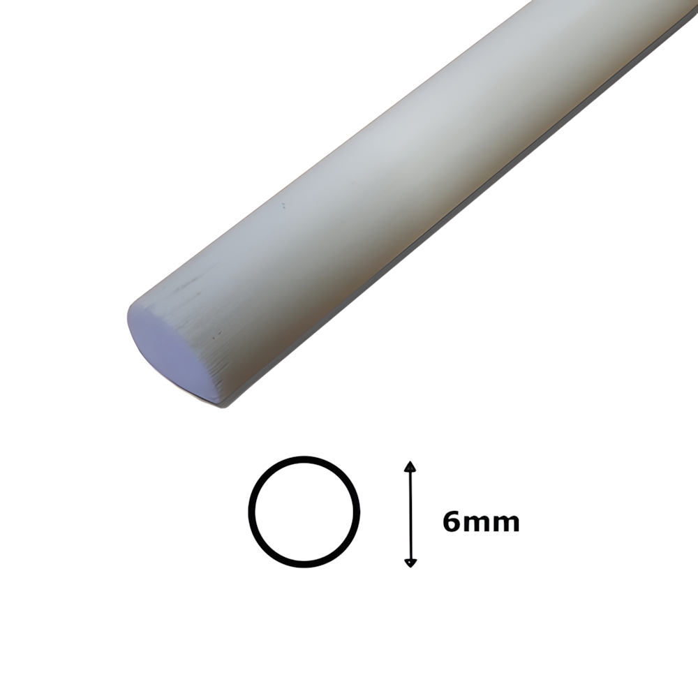 White Polyester Fibreglass Rod - 6mm dia