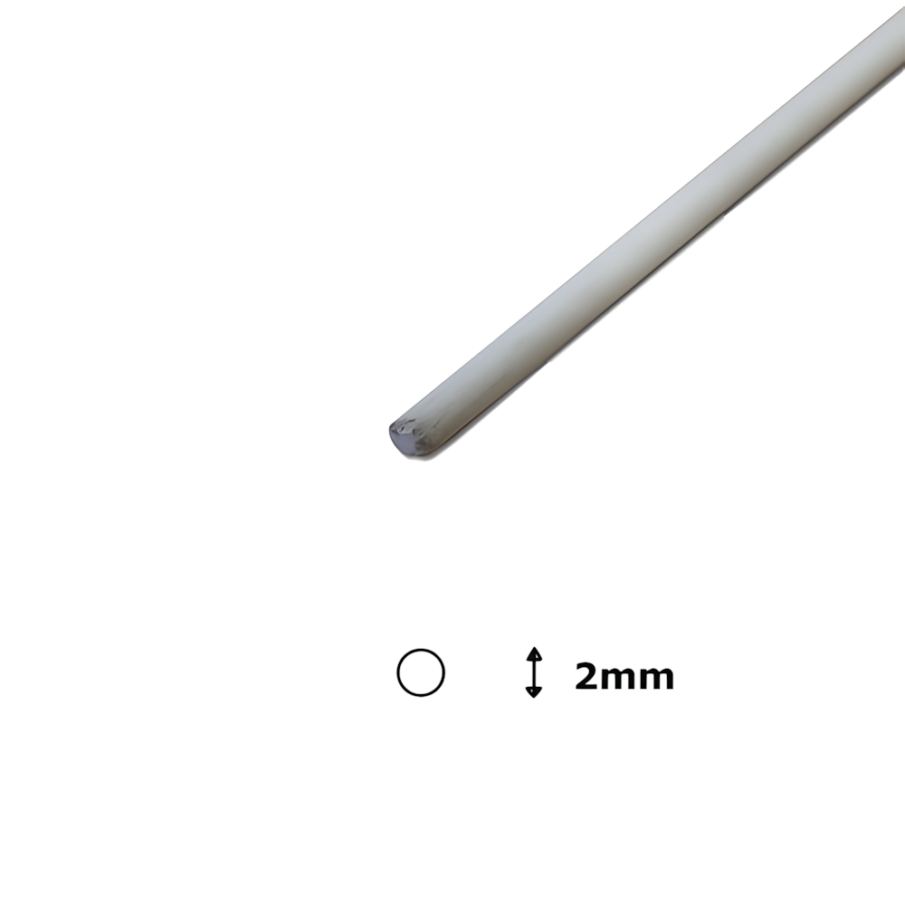 White Polyester Fibreglass Rod - 2mm dia