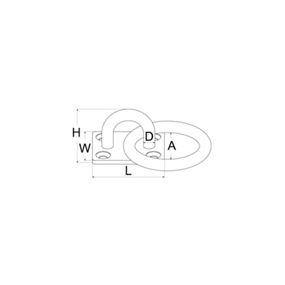 Square Eye Plates with Ring - 316 / A4 Stainless Steel - 40 x 50mm base ...
