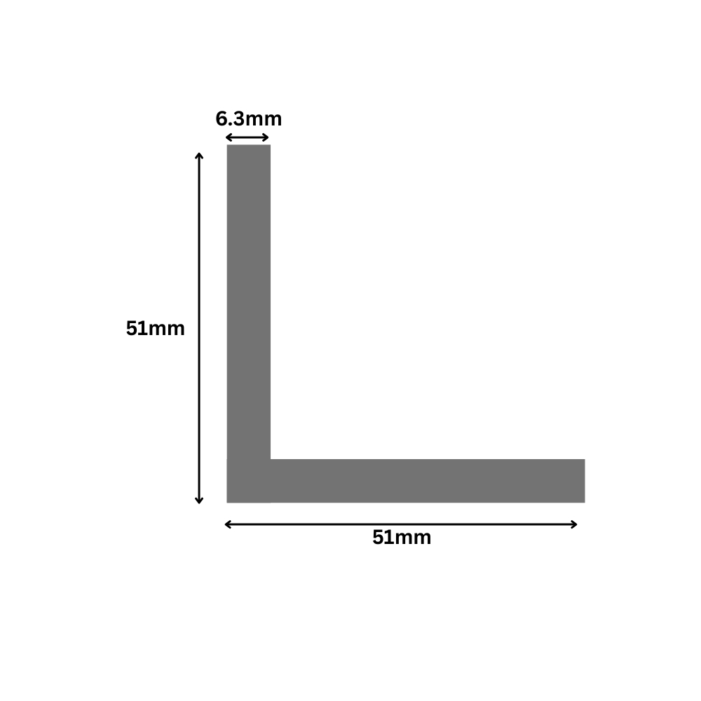GRP Angle 51mm x 51mm x 6.35mm - Iso Grey