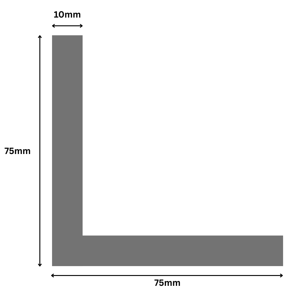GRP Angle 75mm x 75mm x 10mm - Iso Grey