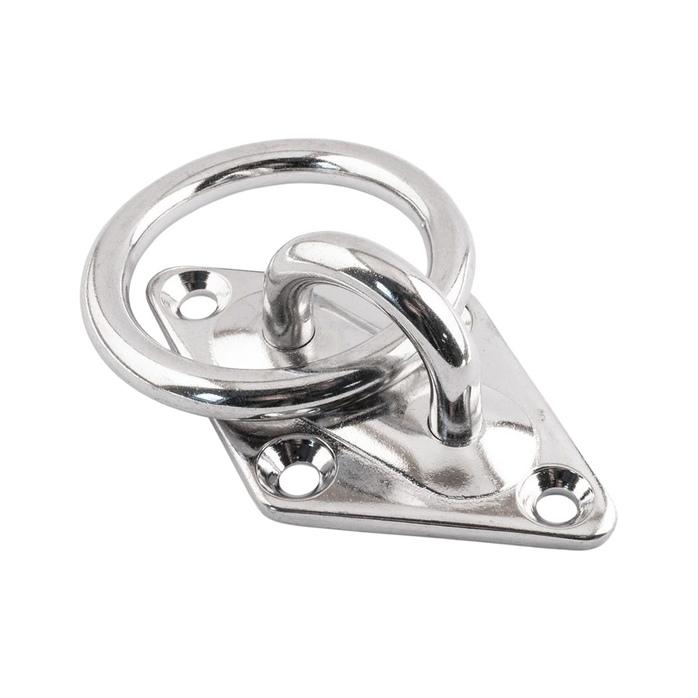 Diamond Eye Plate with Ring - 316 / A4 Stainless Steel - 40 x 65mm base ...