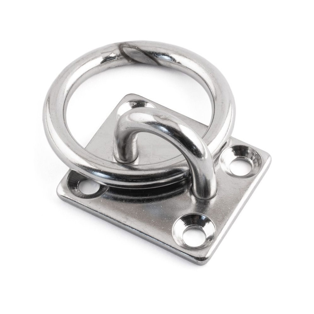 Square Eye Plates with Ring - 316 / A4 Stainless Steel - 40 x 50mm base ...