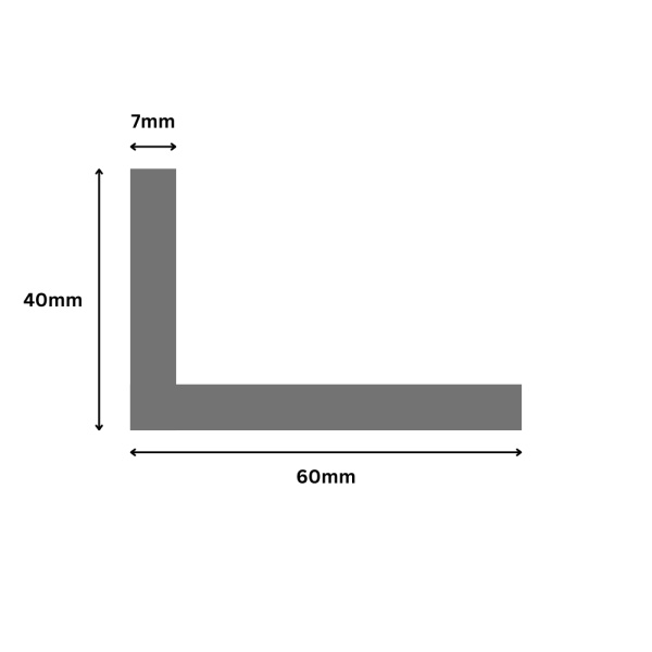 GRP Unequal Angle 60mm x 40mm x 7mm - Iso Grey